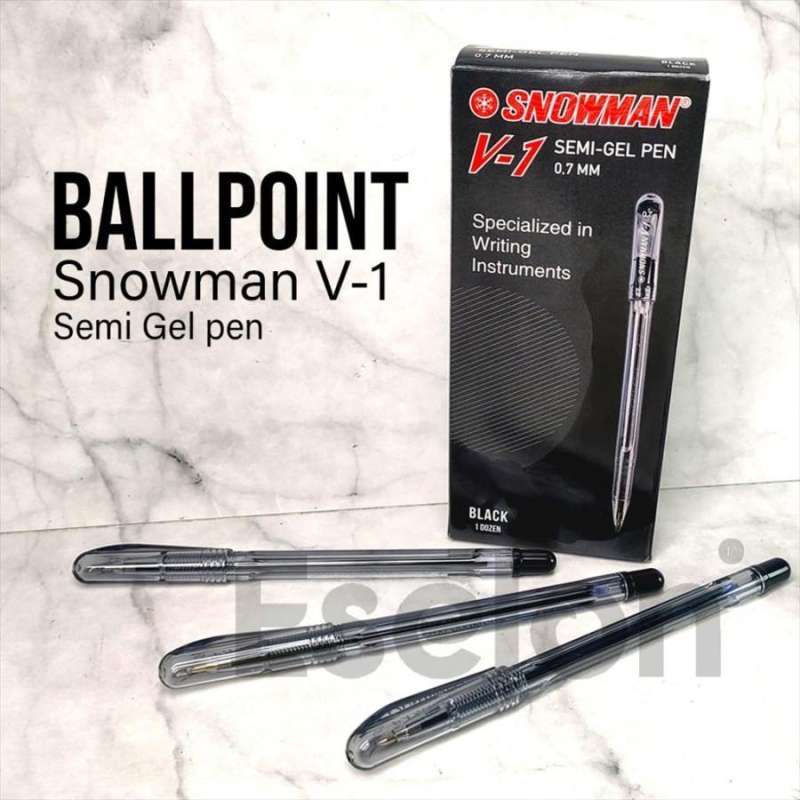 ballpoint Snowman V-1 Hitam