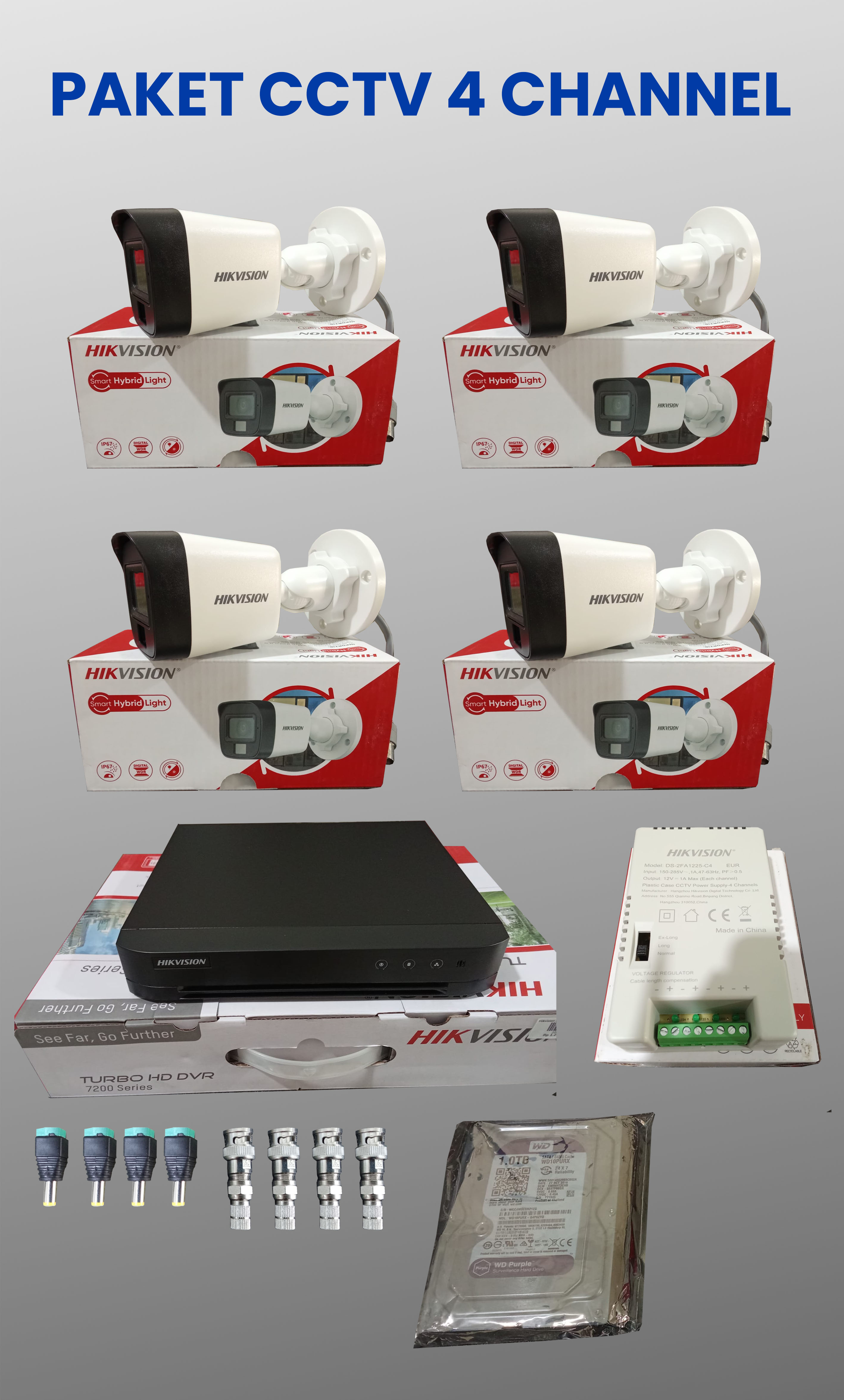 HIKVISION PAKET CCTV 4 CHANNEL